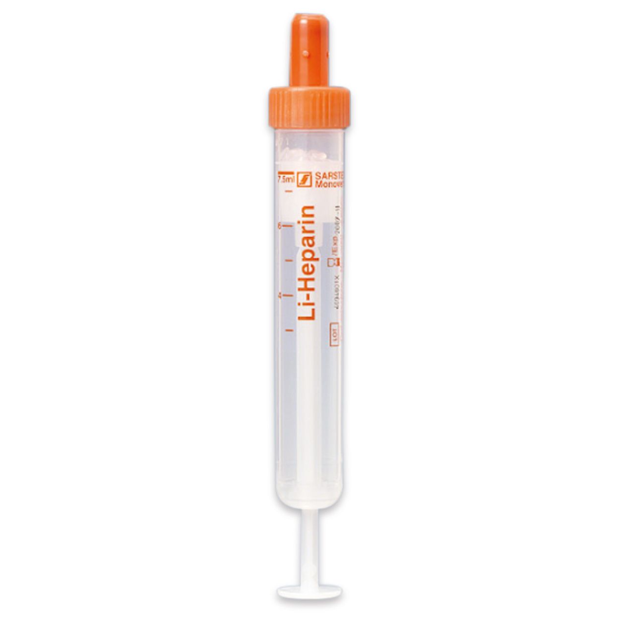 S-MONOVETTE® 7,5 ml, 92 x 15 mm Lithium-Heparin flüssig, Packung à 50 Stück